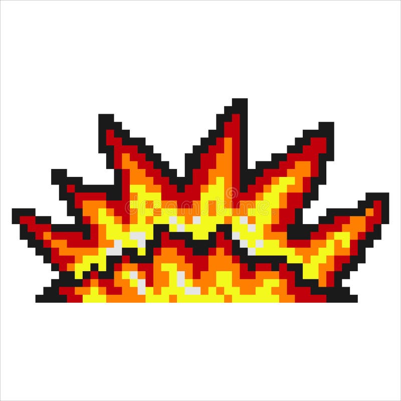 Explosion with Pixel Art. Vector Illustration Stock Vector ...