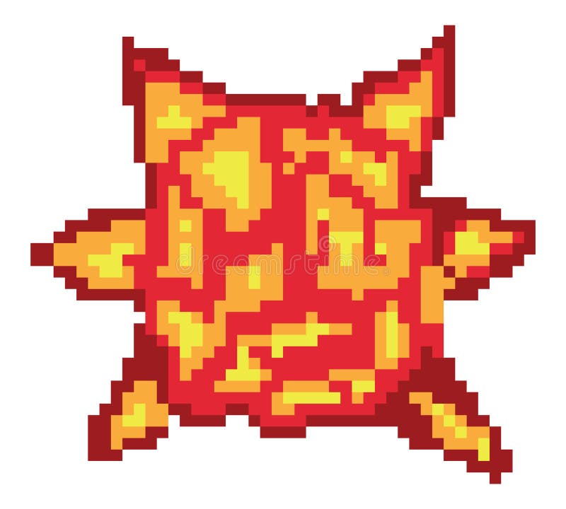 Explosion Pixel Art, Video Game Explosion Animation Flame Pixel Art ...