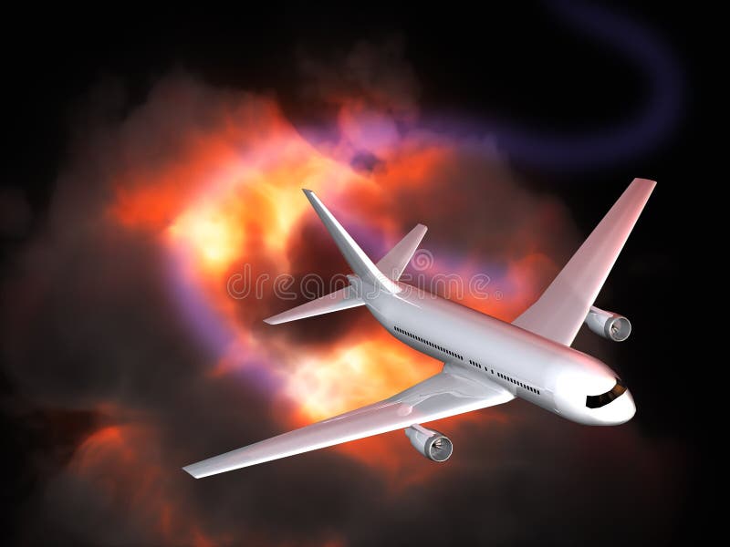 Blast on the plane cartoon stock vector. Illustration of plane - 90116964