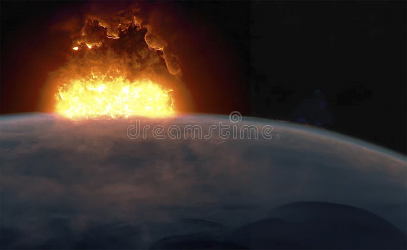 Explosion of the planet stock illustration. Illustration of planet ...
