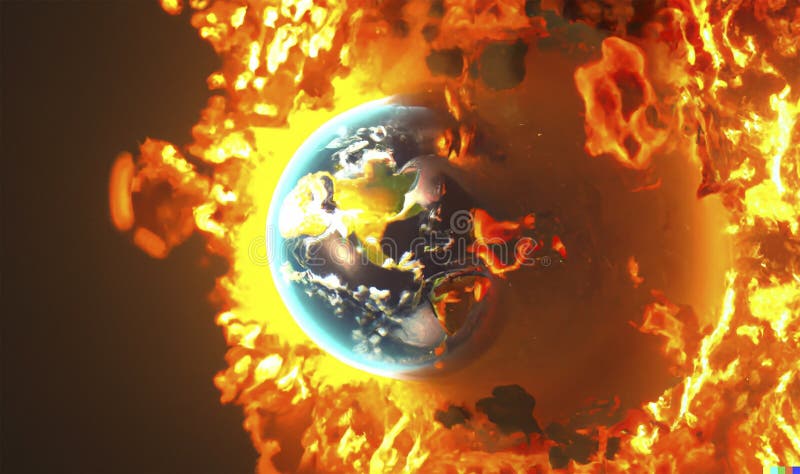 Explosion of the planet stock illustration. Illustration of contact ...