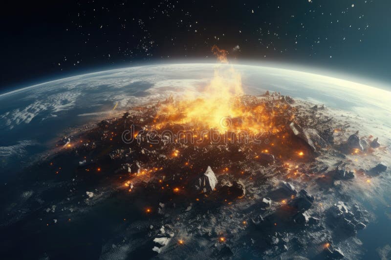 Explosion. Planet Earth is in Danger. Global Warming. Apocalypse ...