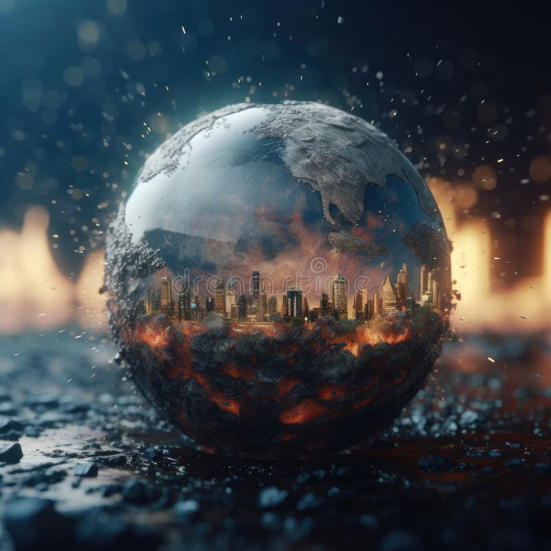 Explosion. Planet Earth is in Danger. Global Warming. Apocalypse ...