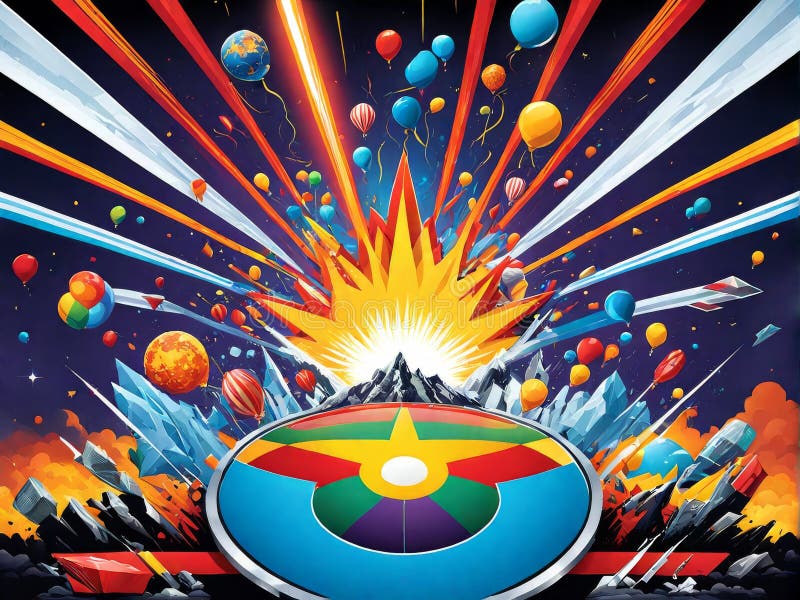 The Explosion of Planet Earth . Stock Illustration - Illustration of ...