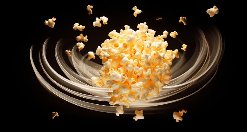 Explosion of Popping Popcorn Stock Image - Image of crunchy, popcorn ...