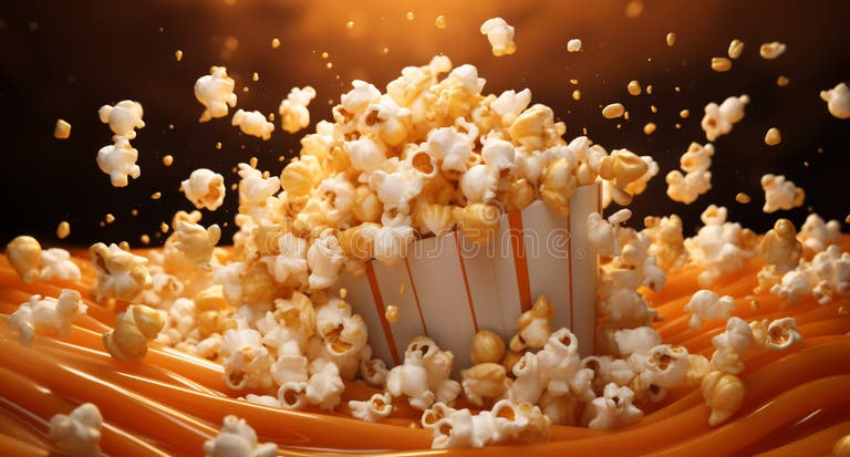 Explosion of Popping Popcorn Stock Image - Image of airborne ...