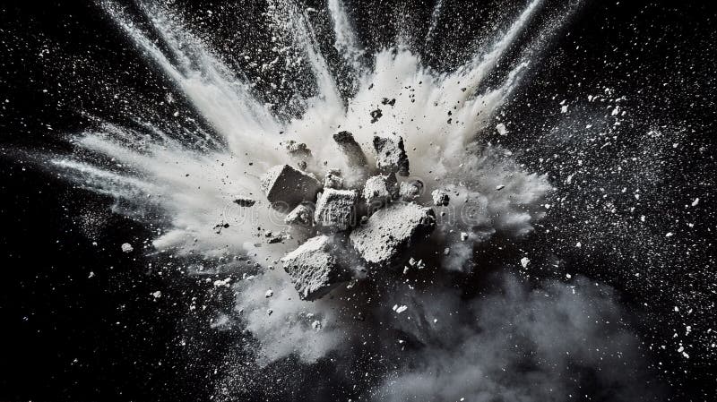 Explosion of Powdered Material in a Dark Environment Creates Dramatic ...