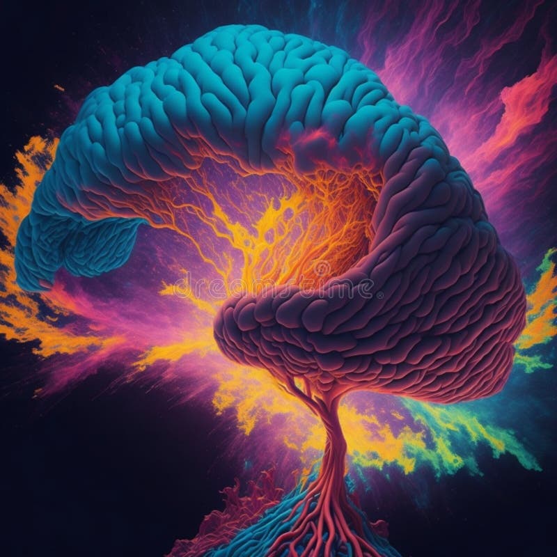 A Brilliant Explosion of Color and Light Emanating from a Brain ...
