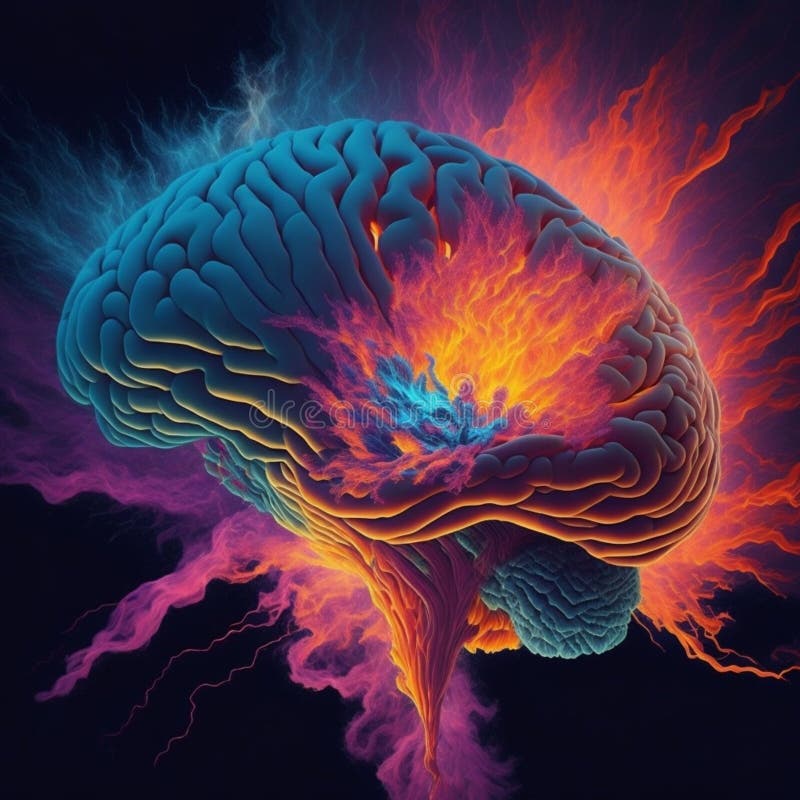 A Brilliant Explosion of Color and Light Emanating from a Brain ...