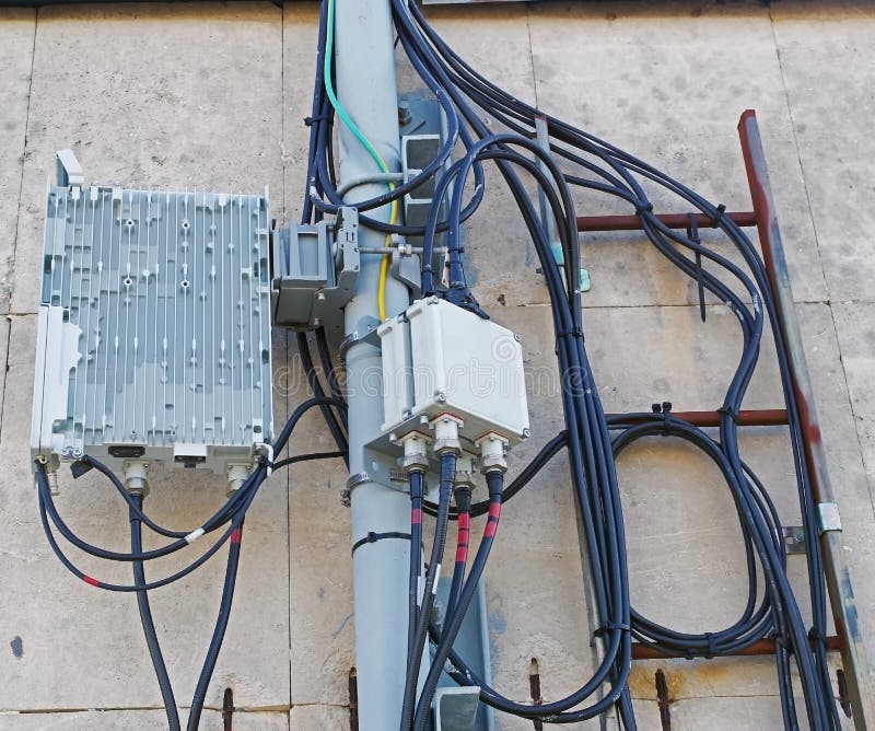 Electrical Junction Box with Cables Stock Image - Image of current ...