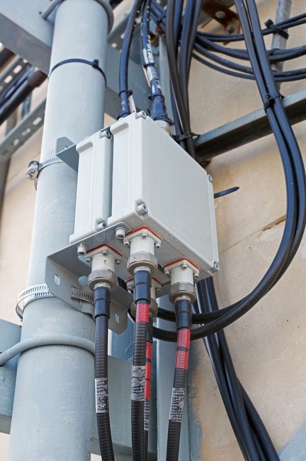 Electrical Junction Box with Cables Stock Image - Image of ...