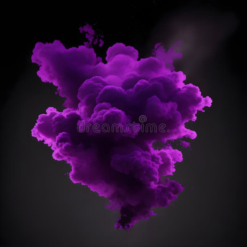 Explosion of Purple Powder on Black Background. Abstract of Colored ...
