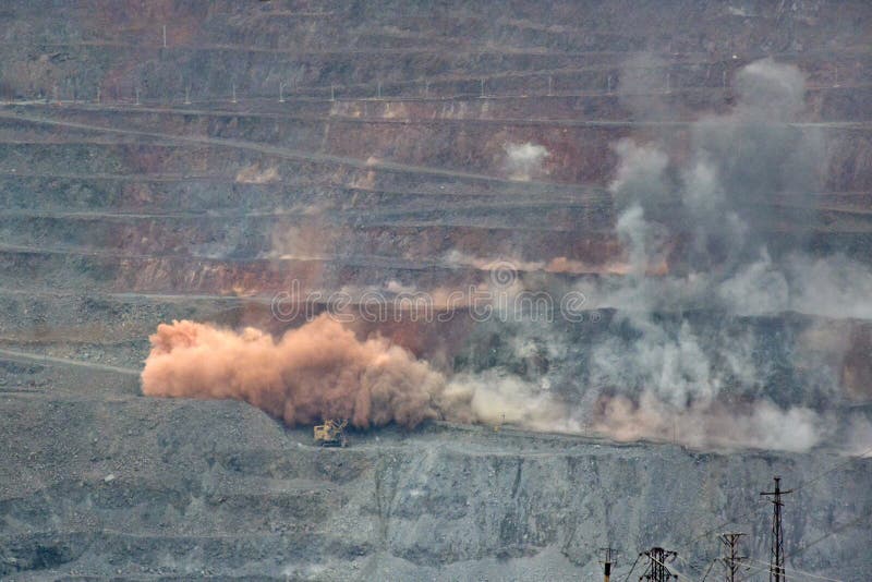 Blast on the Ledges of the Quarry Stock Image - Image of production ...