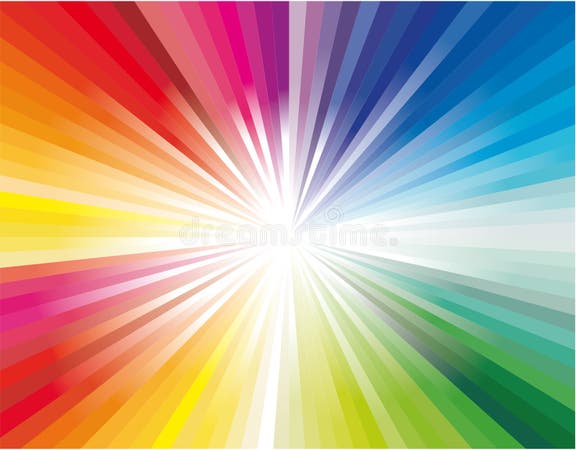 Explosion of Rainbow Ray Lights Stock Vector - Illustration of bright ...