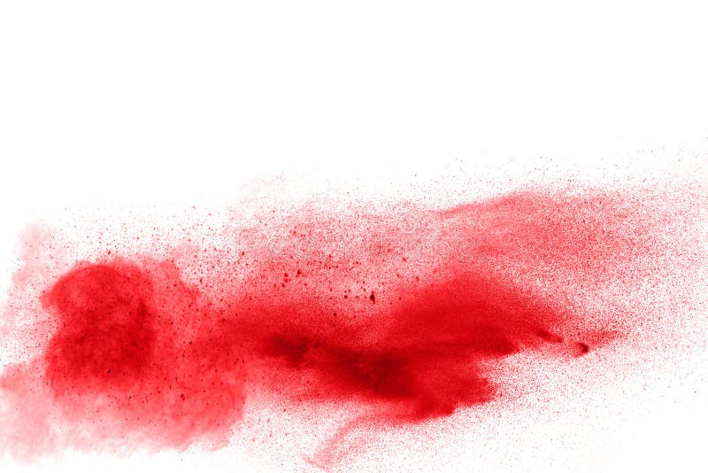Explosion of Red Color Powder on White Background. Splashing of Red ...