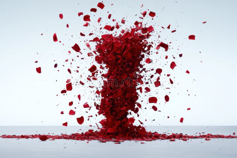 Explosion of Red Rose Petals Stock Illustration - Illustration of petal ...
