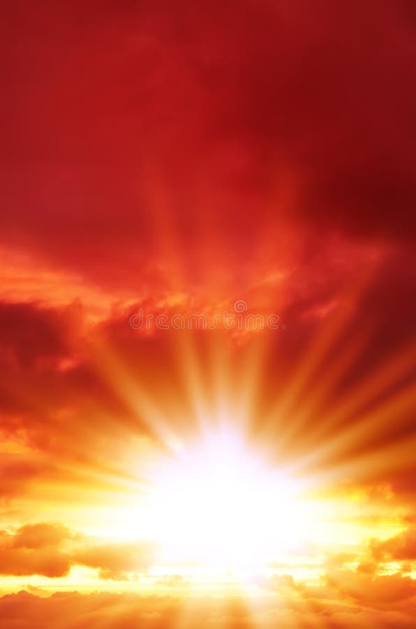 Explosion in the Red Sky stock photo. Image of heavens - 153541842