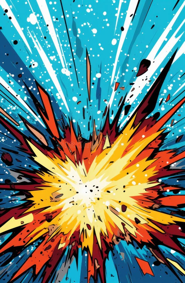 A Explosion of Red and Yellow and Blue Stock Illustration ...