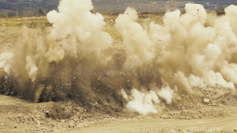 Explosion of Rock in Coal Mining Quarry Stock Video - Video of ...