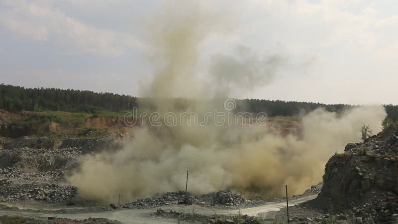 Explosion of Rock in Coal Mining Quarry Stock Footage - Video of ...