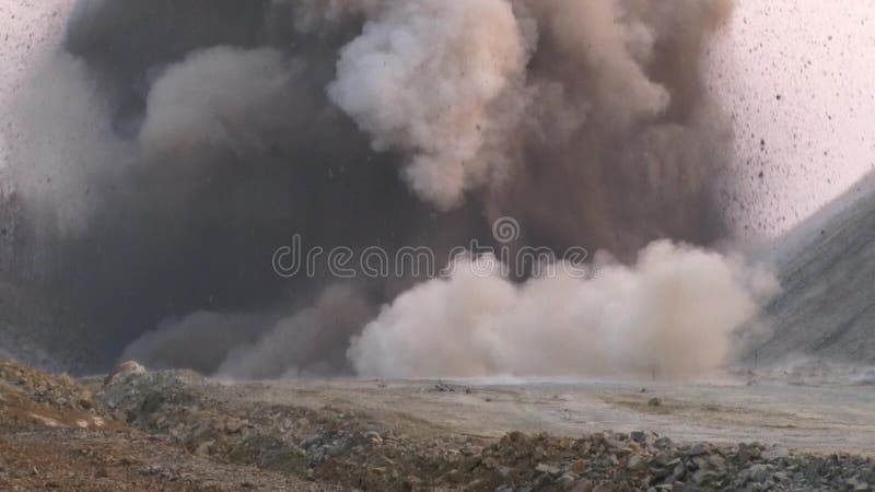 Explosion Rocks in a Quarry. Mining Stock Video - Video of dynamite ...