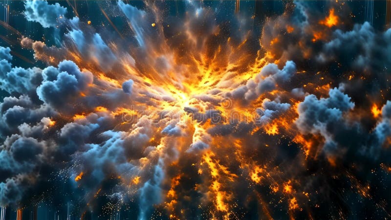 Explosion with Rotating Smoke from the Center Stock Footage - Video of ...