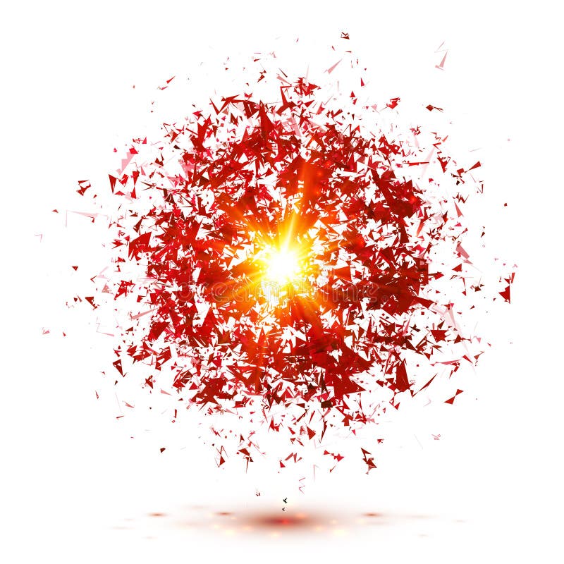 Explosion Rouge D'isolement Sur Le Fond Blanc Illustration de Vecteur ...