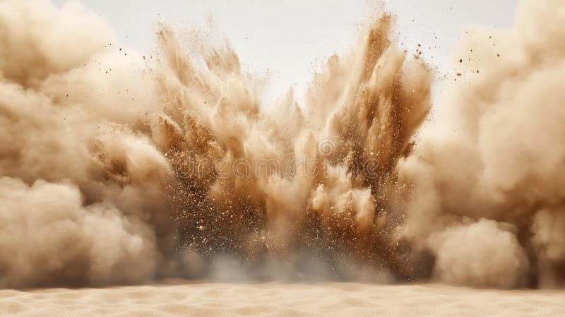 Explosion of Sand Creating Dust Cloud in Desert Environment Stock Image ...