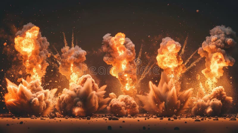 Explosion Set on Transparent Background: Collection of Explosions in ...