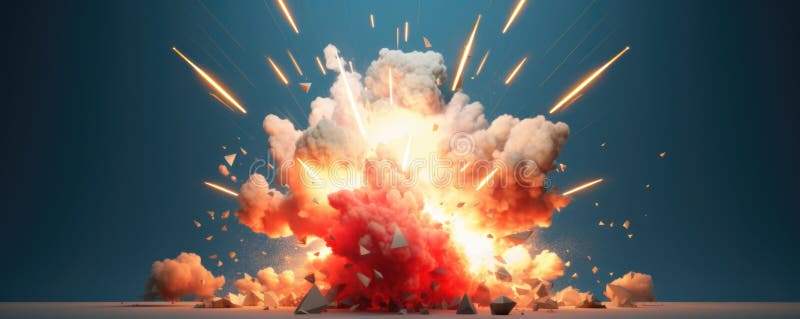 An Explosion Simulation with an Arrow Sign Offers a Visual Spectacle ...
