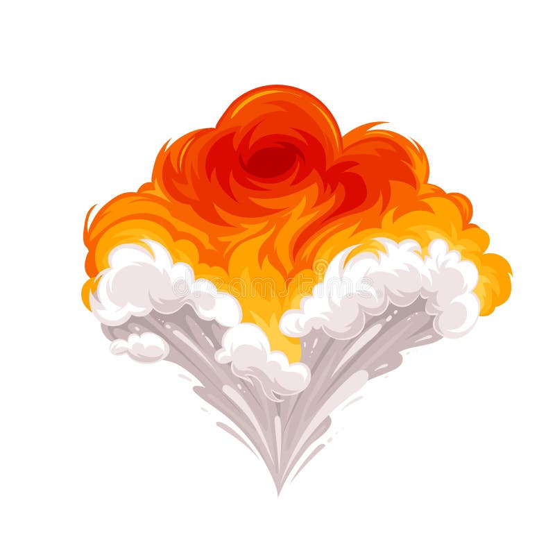 Red Explosion, Cloud of Fire Stock Vector - Illustration of beautiful ...