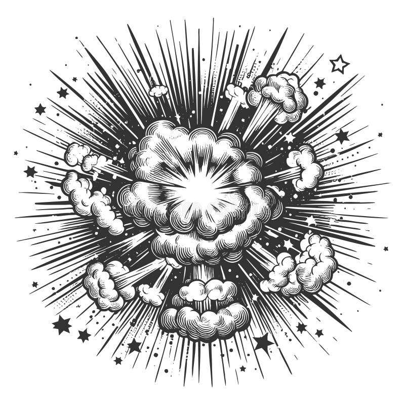 Explosion with Smoke and Debris Vector Stock Vector - Illustration of ...