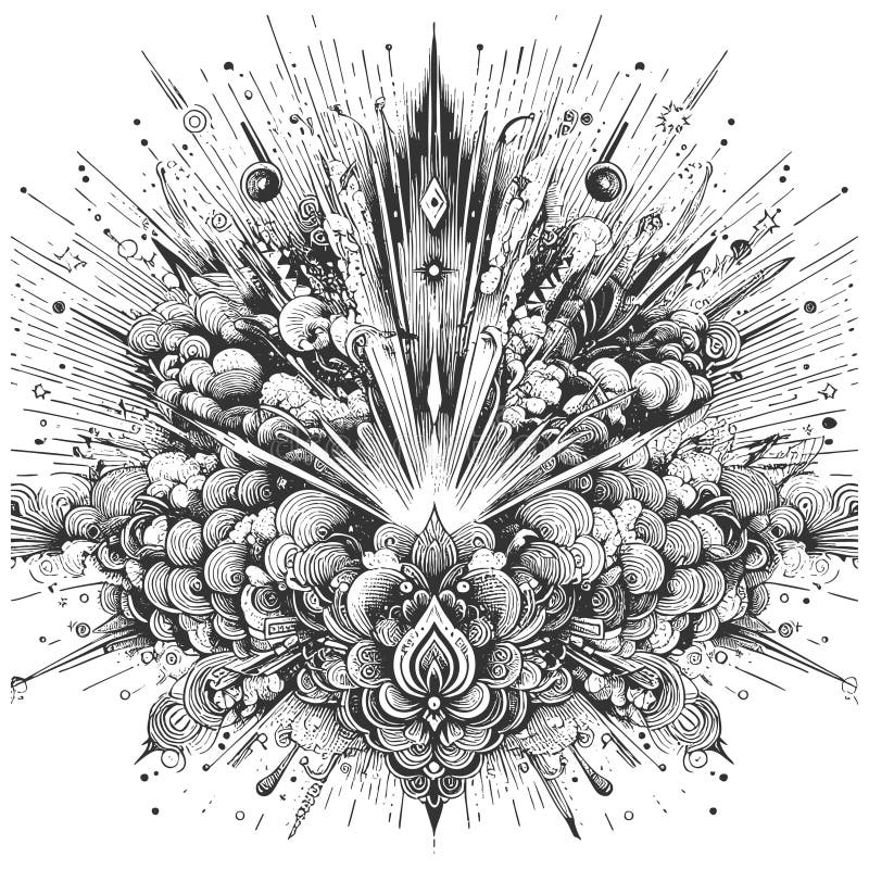 Explosion with Smoke and Debris Vector Stock Vector - Illustration of ...