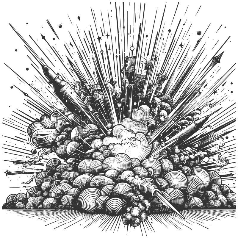 Explosion with Smoke and Debris Vector Stock Vector - Illustration of ...