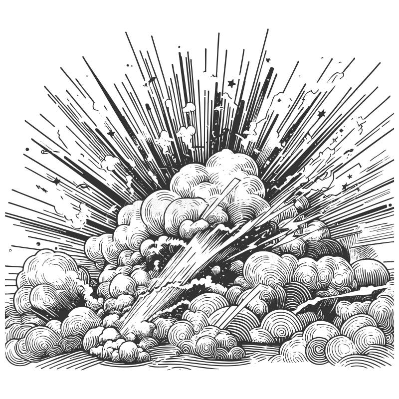 Explosion with Smoke and Debris Vector Stock Vector - Illustration of ...