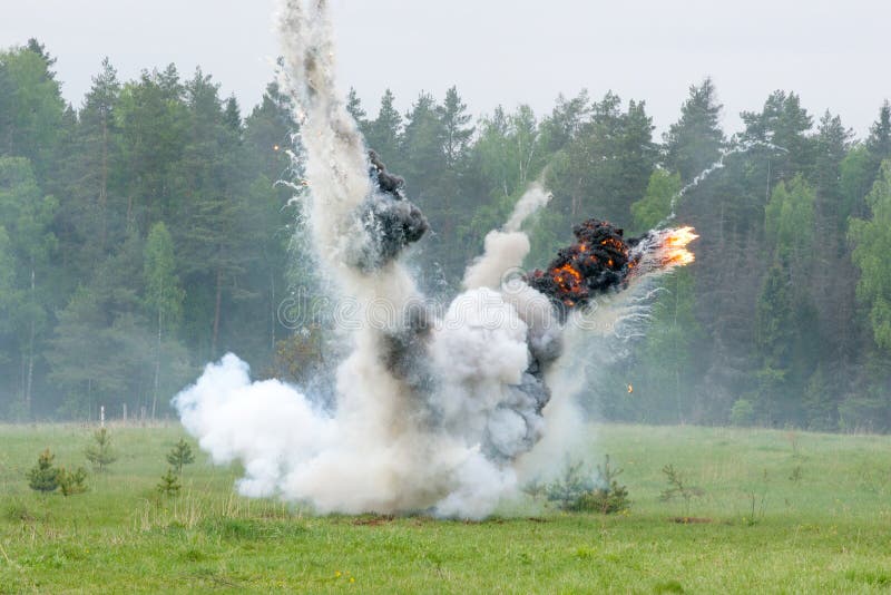 Explosion with smoke stock image. Image of shrapnel, guided - 42294659
