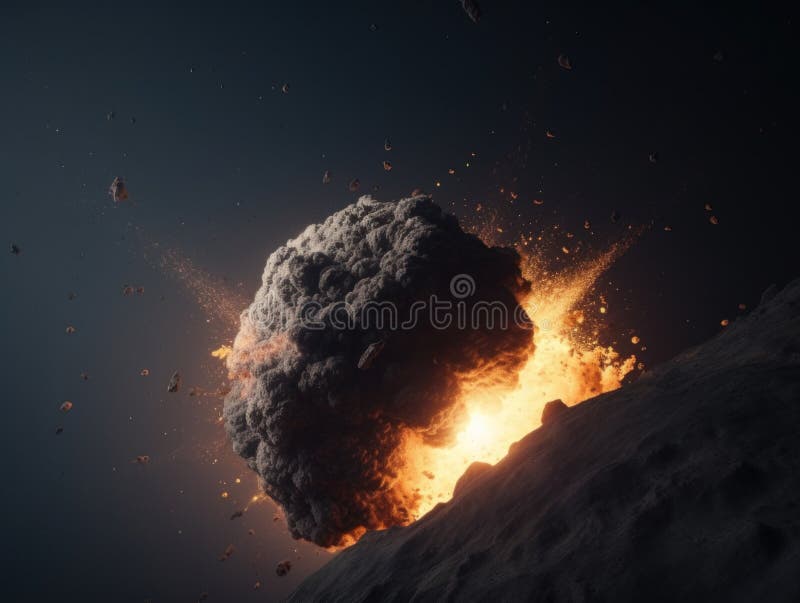 An Explosion of Smoke and Rocks on a Hill. Generative AI Image. Stock ...