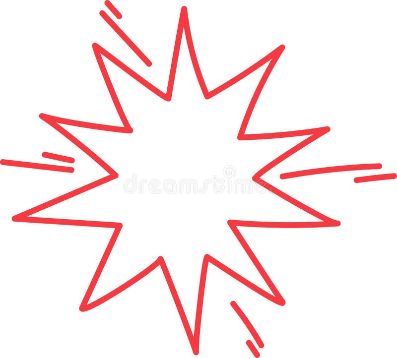 Explosion Spark Outline Doodle Stock Vector - Illustration of flash ...