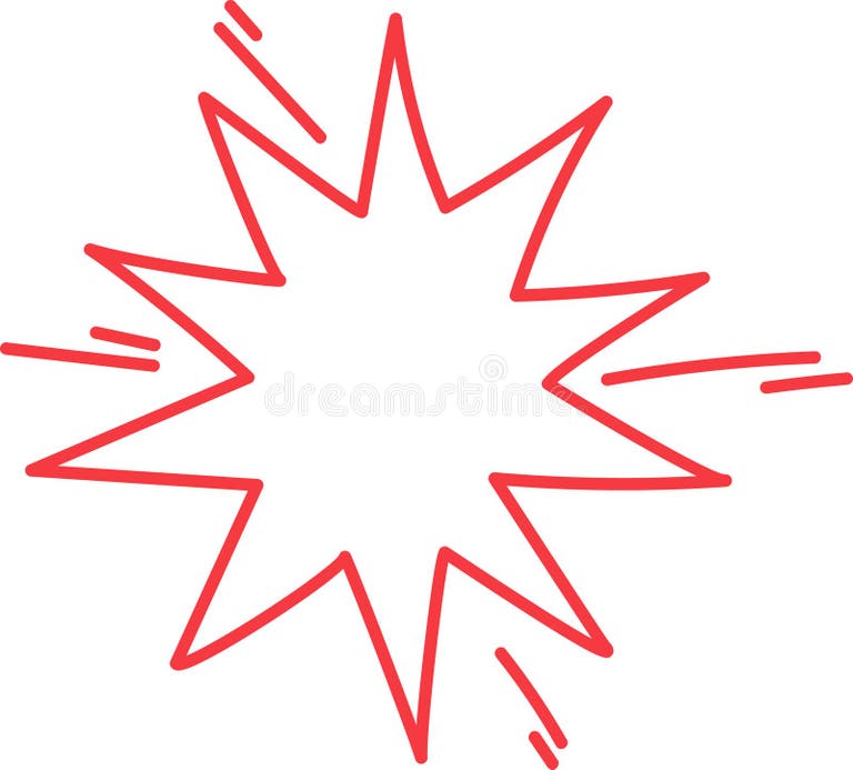 Explosion Spark Outline Doodle Stock Vector - Illustration of flash ...