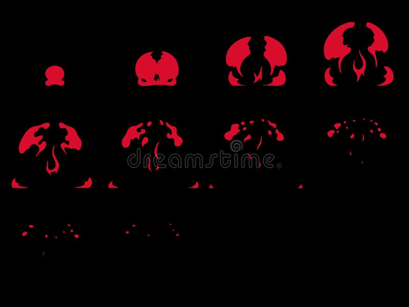 Explosion Special Effect Fx Animation Frames Sprite Sheet. Clear ...
