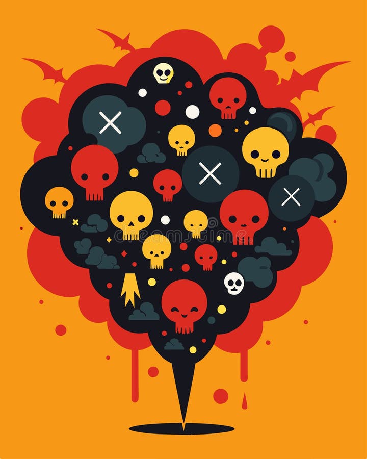 An Explosion of Speech Bubbles Filled with Toxic Words Creating a Toxic ...