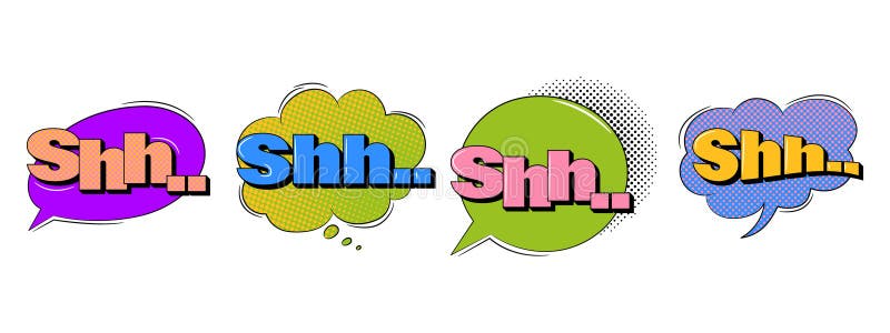 Explosion Speech Bubbles with Text in Trendy Retro Style. Comic Sound ...
