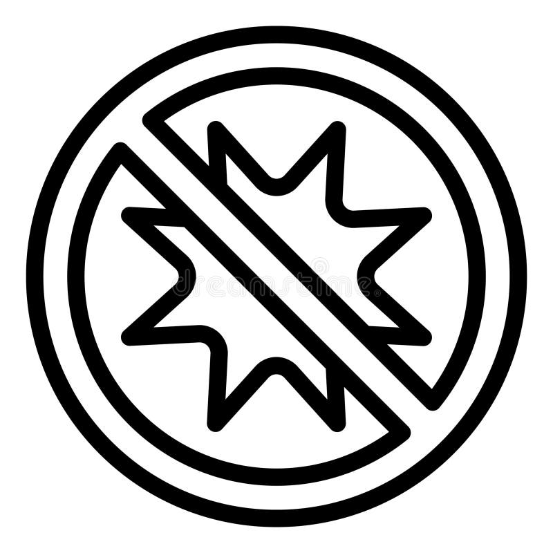 Explosion Star Forbidden Line Icon, Stop War Concept. Vector Graphics ...