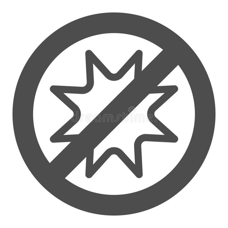 Explosion Star Forbidden Solid Icon, Stop War Concept. Vector Graphics ...