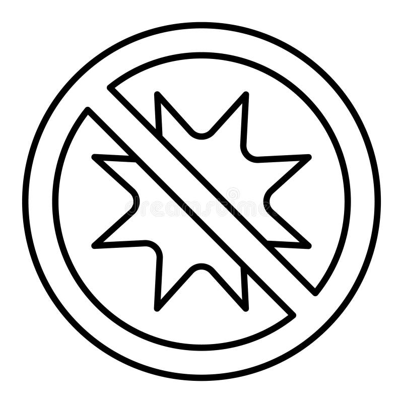 Explosion Star Forbidden Thin Line Icon, Stop War Concept. Vector ...