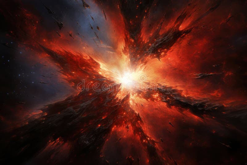 Explosion of a Star in Space Cosmic Background Close-up Stock ...