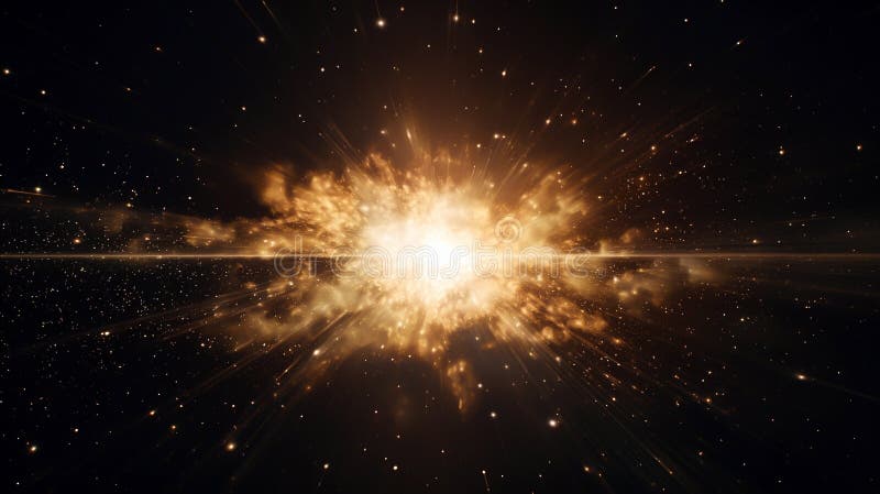 Explosion in Starry Outer Space. Abstract Horizontal Background ...