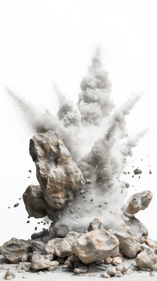 Explosion of stone stock image. Image of natural, pieces - 307229875