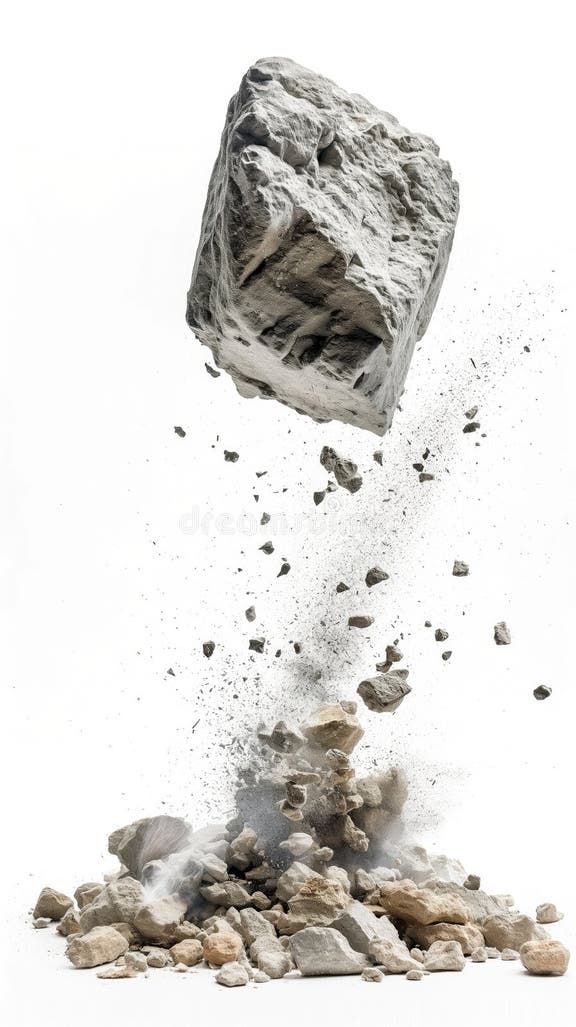 Explosion of stone stock photo. Image of debris, isolated - 307230164