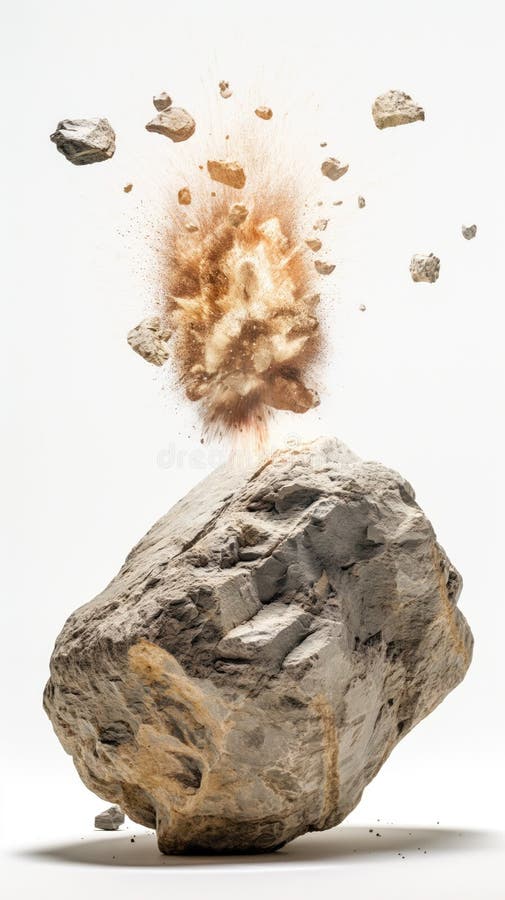 Explosion of stone stock image. Image of powder, motion - 307230611